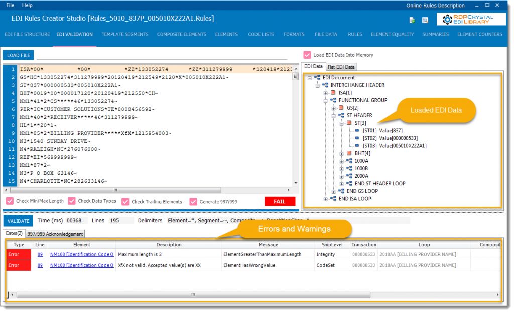 EDI Rules Creator – RDPCrystal EDI Library