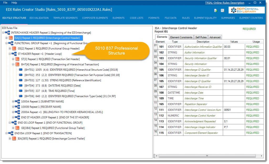 EDI Rules Creator – RDPCrystal EDI Library